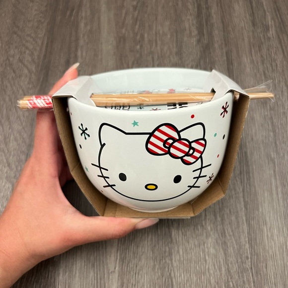 Hello Kitty | Kitchen | Hello Kitty Ceramic Bowl With Chopsticks | Poshmark